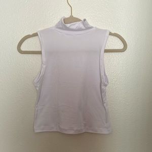 Tops | Basic Sleeveless Turtleneck Crop Top White | Poshmark